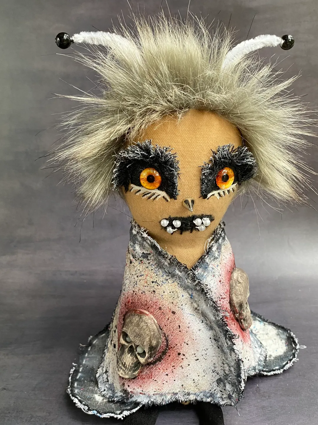 Creepy doll . Butterflay doll for Halloween decor . Insect for weird ...