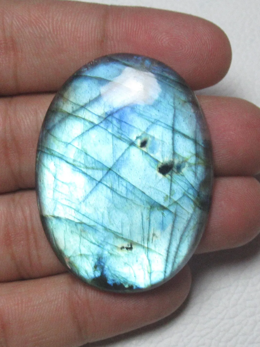 Natural Labradorite Gemstone Cabochon Loose Semi Precious Flat Back ...