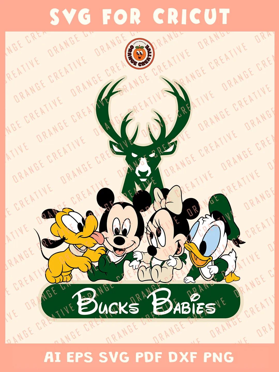 NBA Bucks Babies Svg Files, NBA Team x Mickey Svg Designs, NBA ...