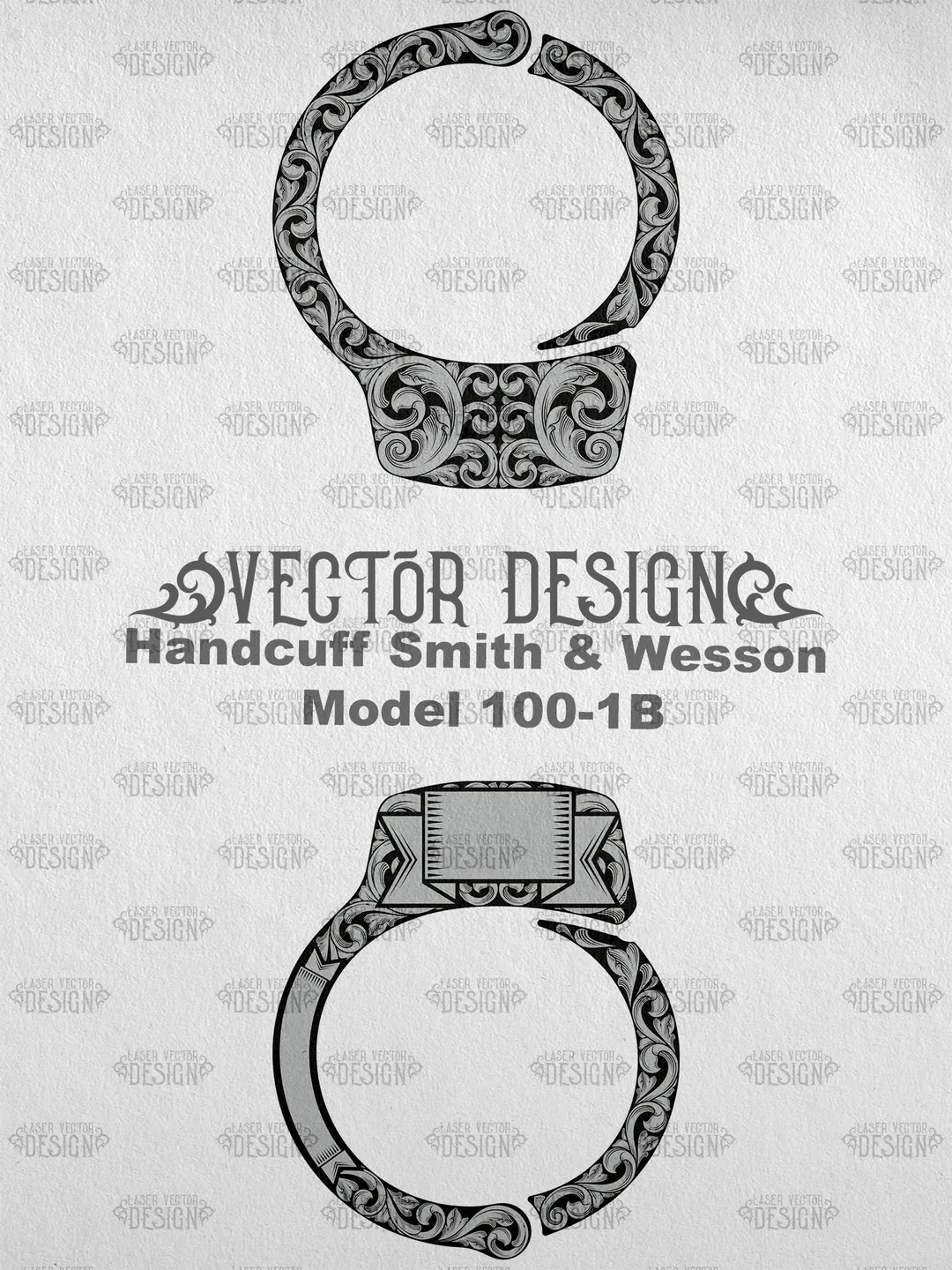 VECTOR DESIGN Handcuff Smith & Wesson Model 100-1B Scrollwork 3