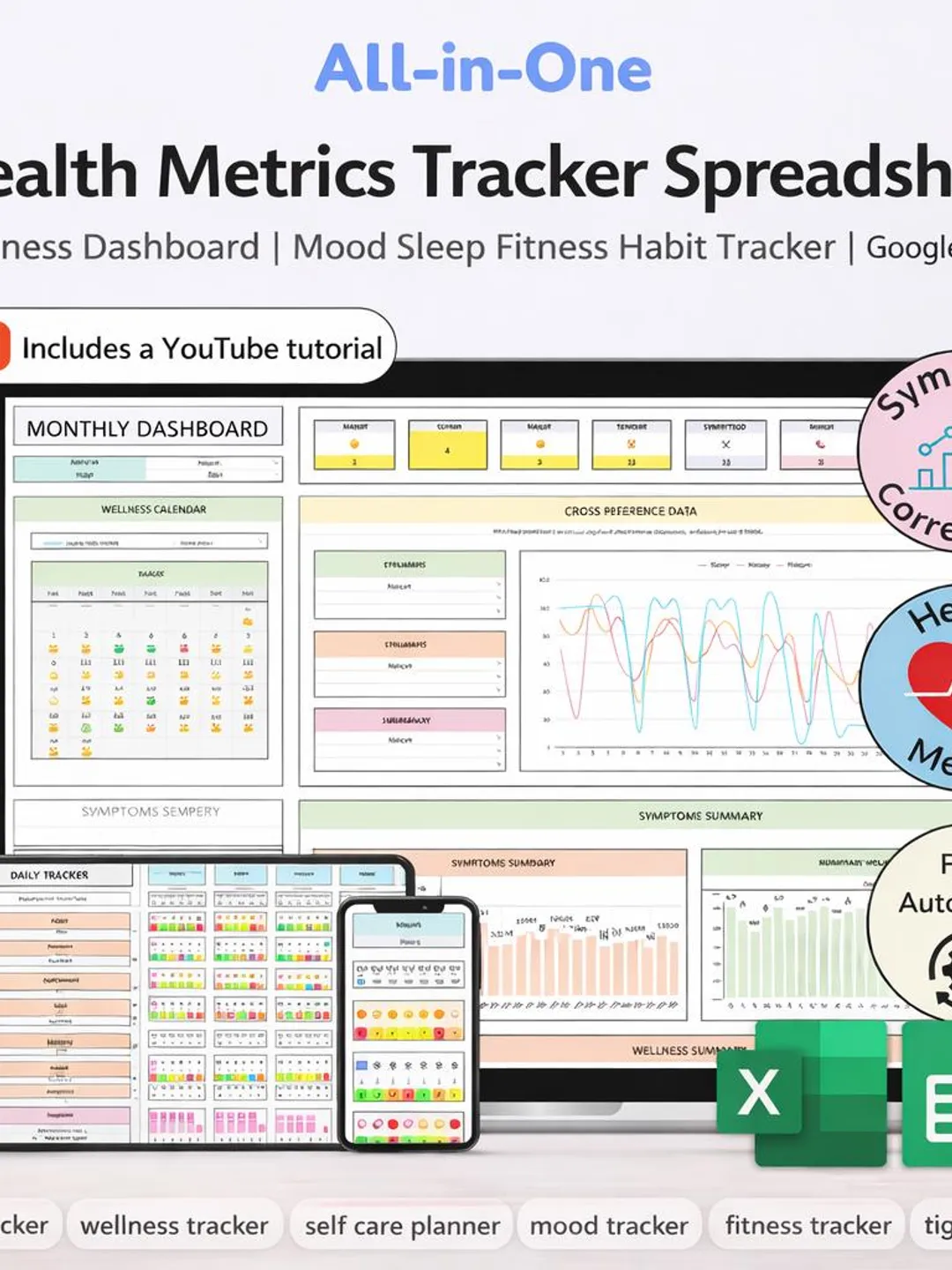 All-in-One Health Metrics Tracker | Wellness Dashboard, Habit & Fitness ...