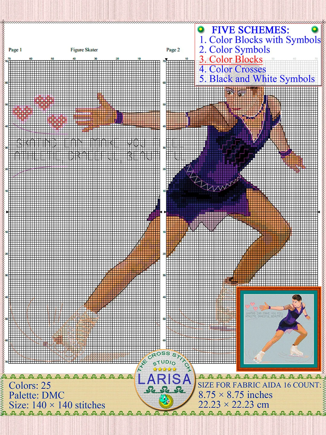 Figure Skating Cross Stitch Pattern | Figure Skater