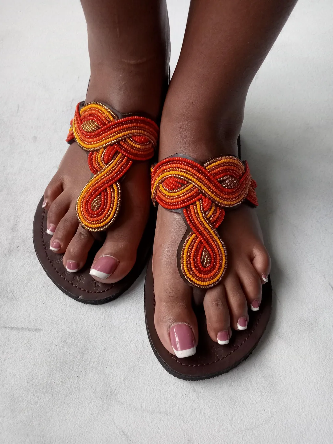 African beaded sandals, women shoes, leather sandals, Bohemia shoe ...