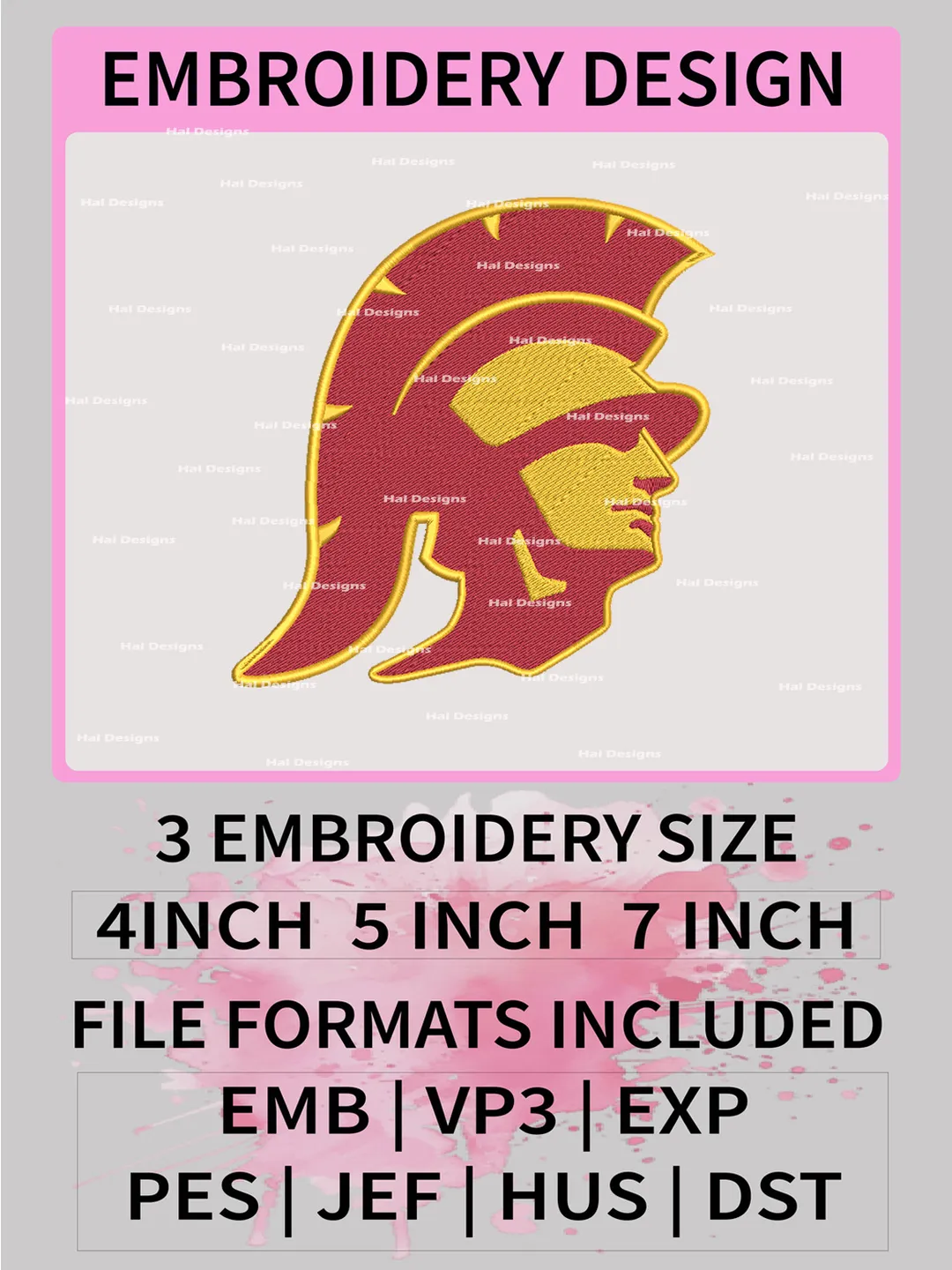 NCAA USC Trojans Embroidery File, 3 Sizes, 6 Formats, NCAA Machine ...