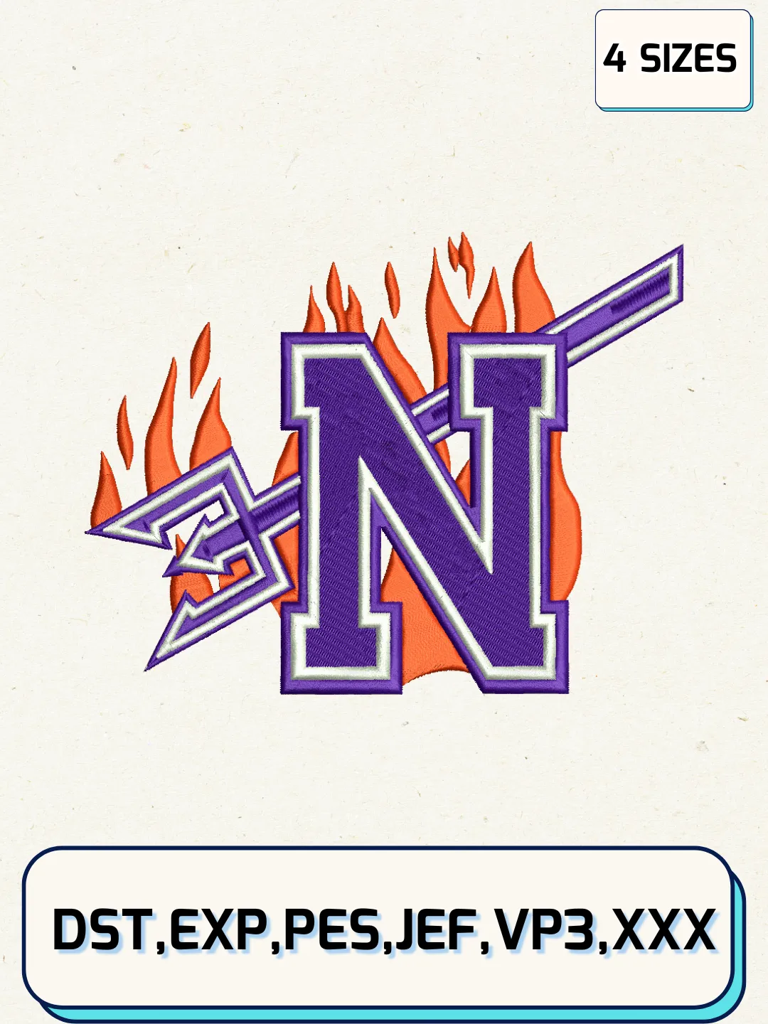 Northwestern State Demons Logos Embroidery Design Files, NCAA Logos ...