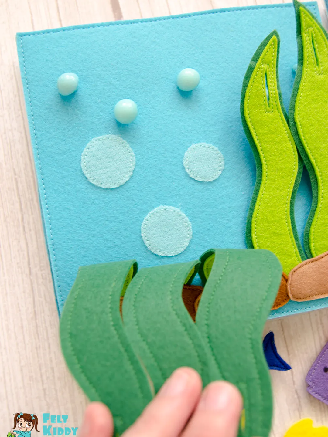 Quiet book page, Under the sea, Seaweed, Pattern and Tutorial, SVG files