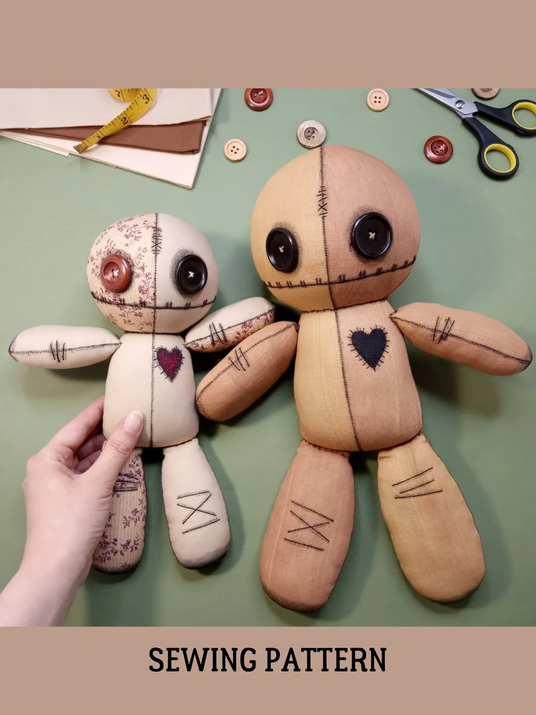 Voodoo Doll Pattern PDF (2 sizes)