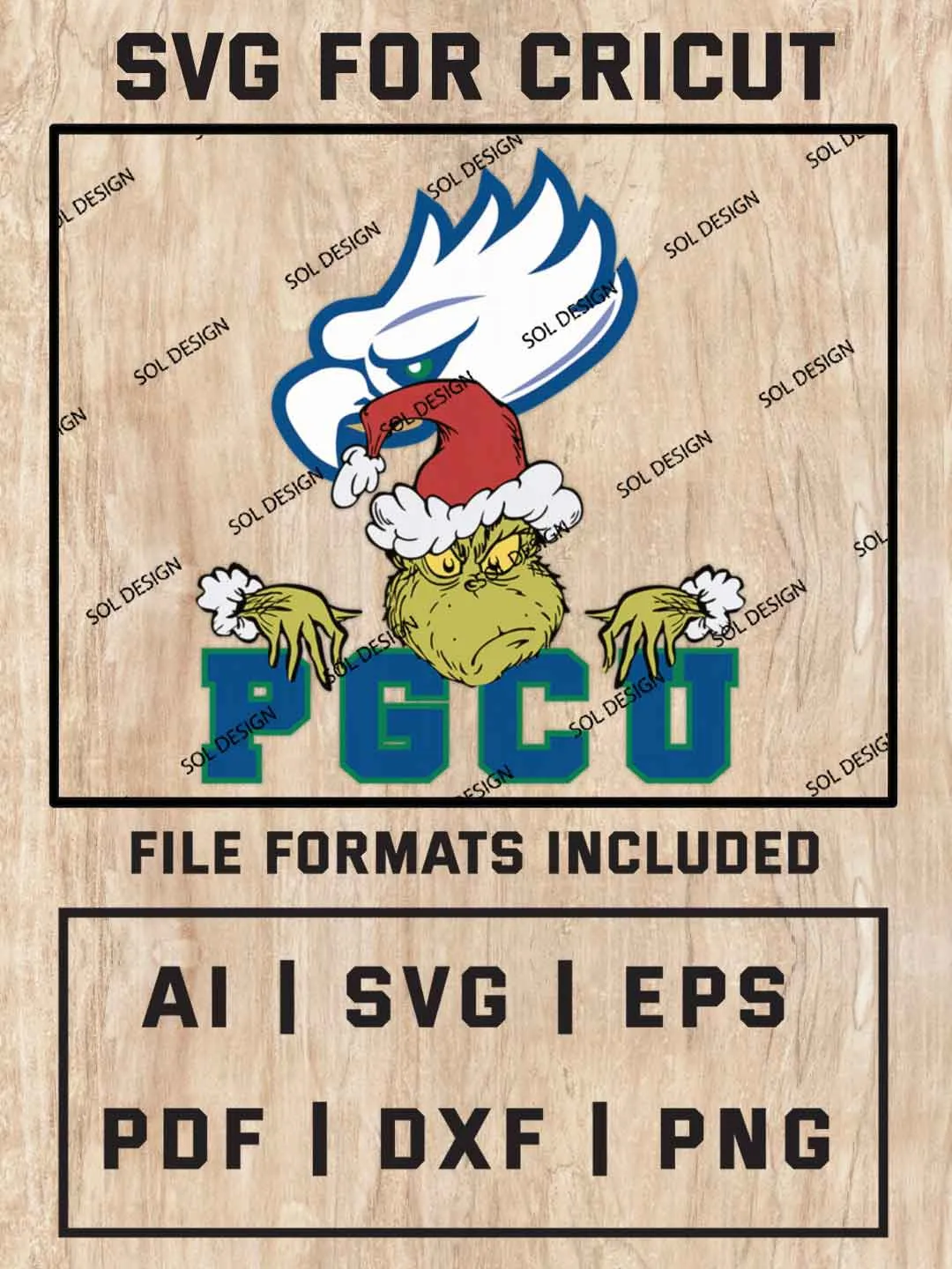 Grinch Florida Gulf Coast Eagles SVG, NCAA SVG Design, NCAA FGCU Eagles ...