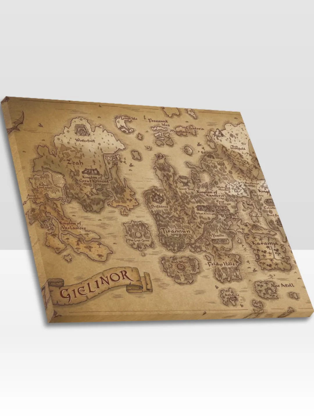 OSRS map of Gielinor Frame Canvas Print, Wall Art Home Decor Poster