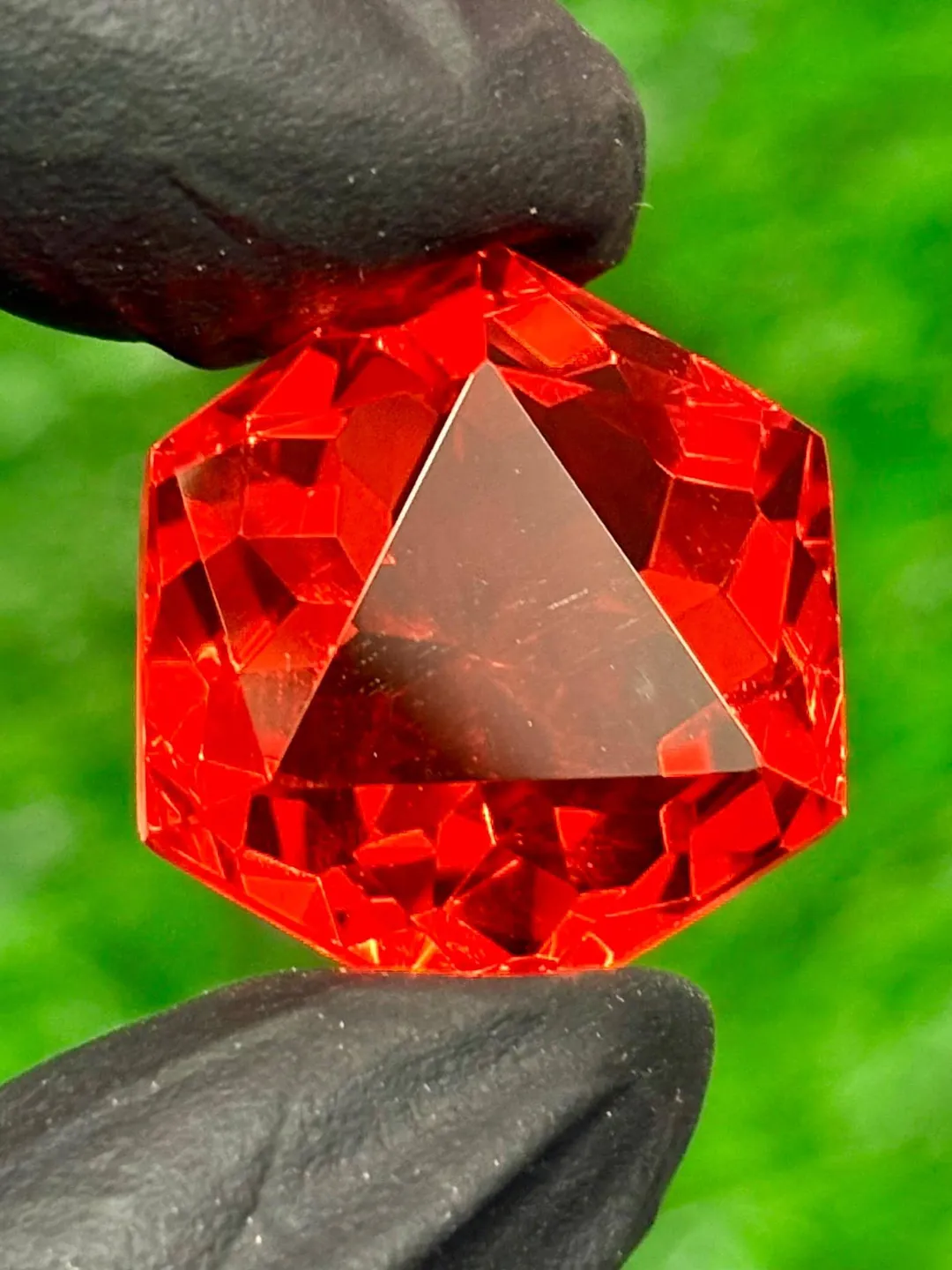 Orange Imperial Topaz, Large Hexagon Cut, Faceted Fire Gemstone