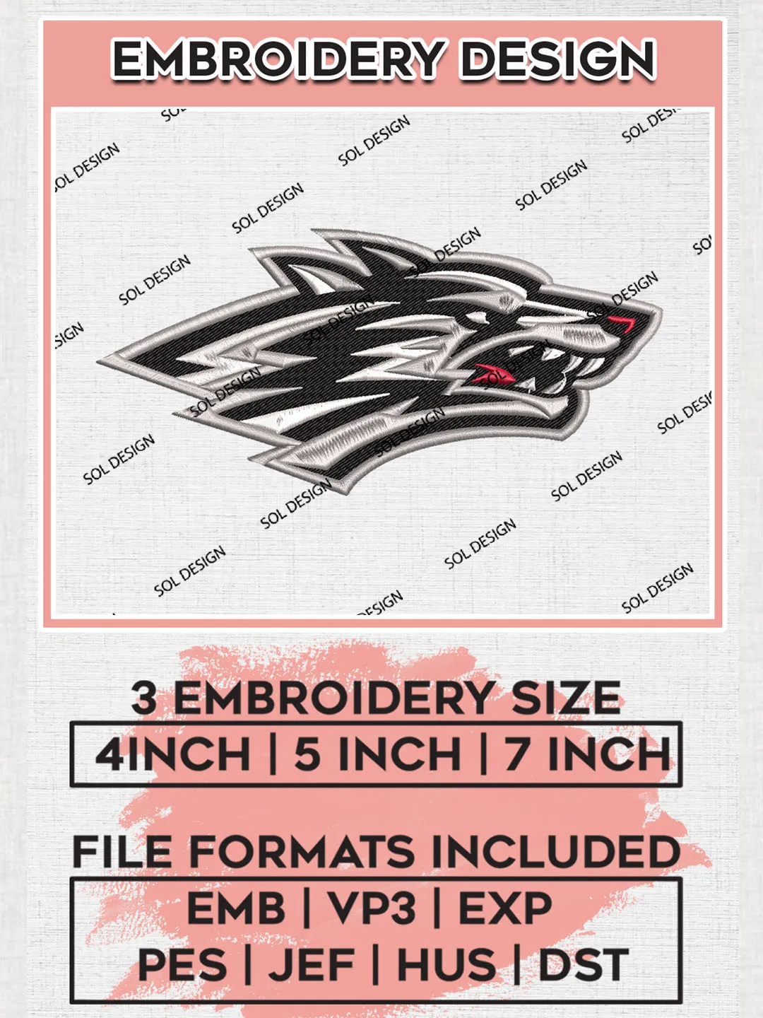 NCAA New Mexico Lobos Team Head Mascot Logo embroidery designs, NCAA ...