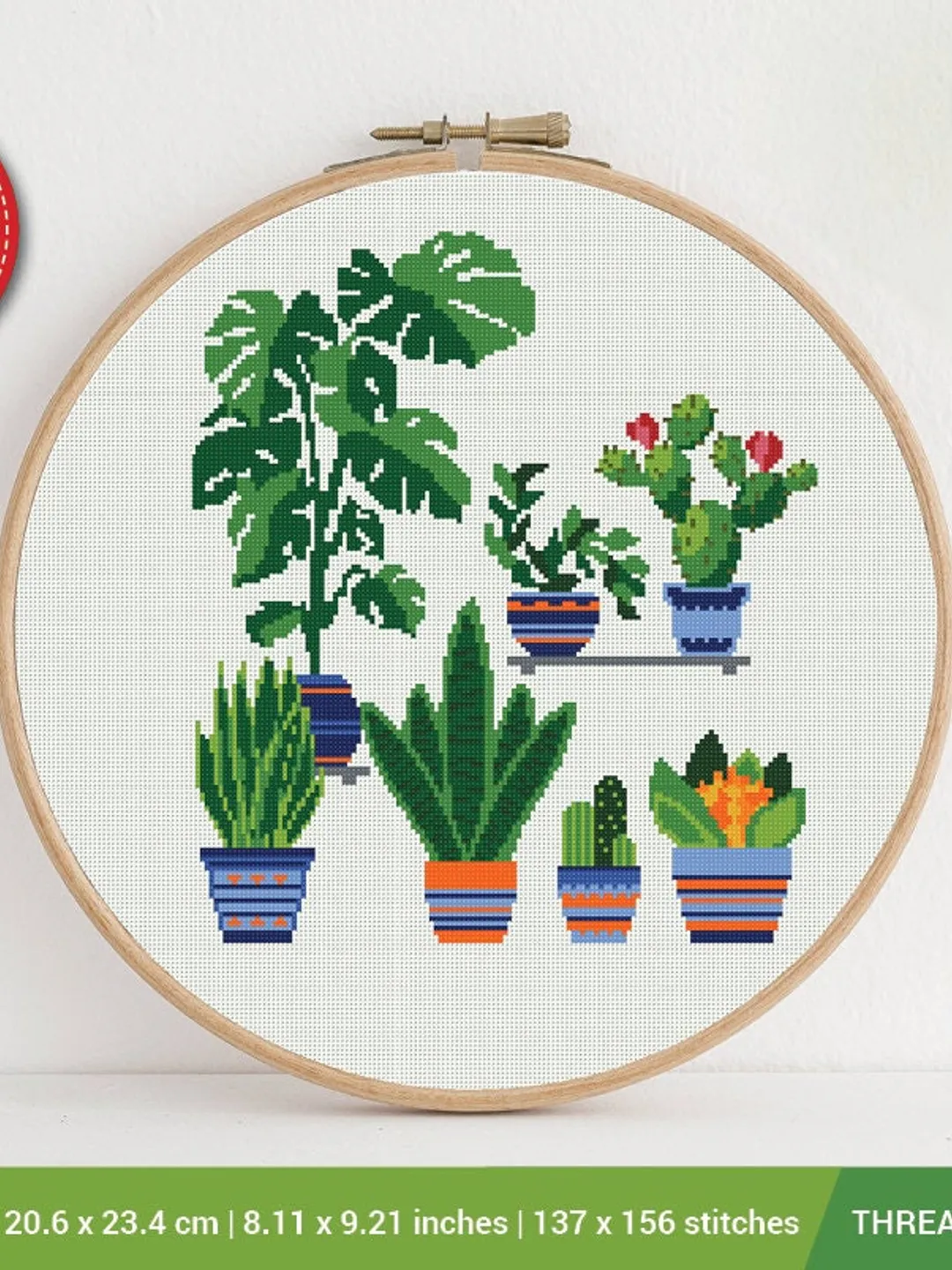 Plants Pots Cross stitch pattern | Embroidery Pattern | Instant ...