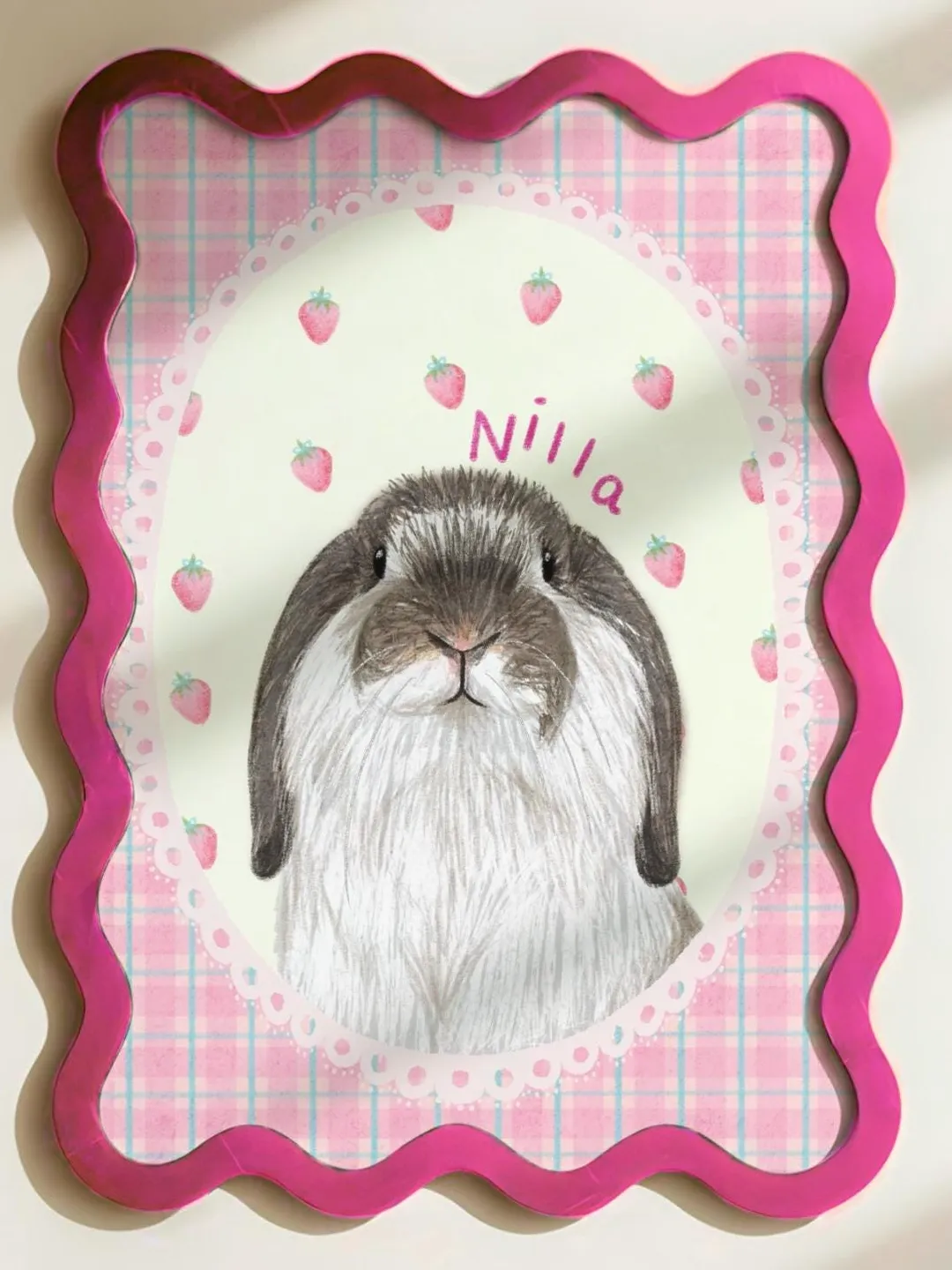Custom Rabbit Portrait, Personalised Cute Rabbit Portrait, Unique ...