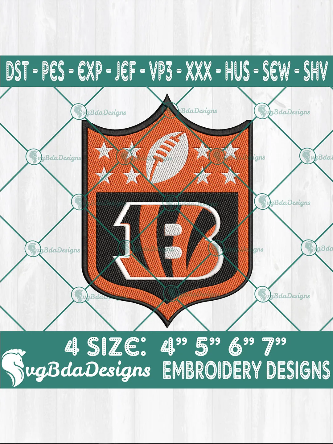 Cincinnati Bengals Logo NFL Embroidery Designs – Perfect for True Fans