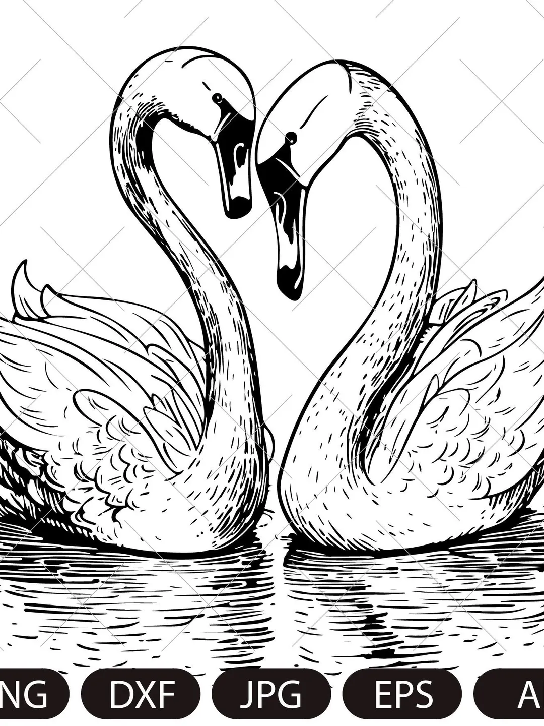 Two Swans SVG, Swan Cricut, Swan Svg Bundle, Swans Svg, Swan Monogram ...