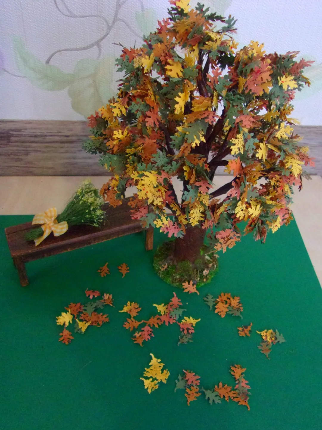 Oak. Tree for a puppet garden.Miniature.