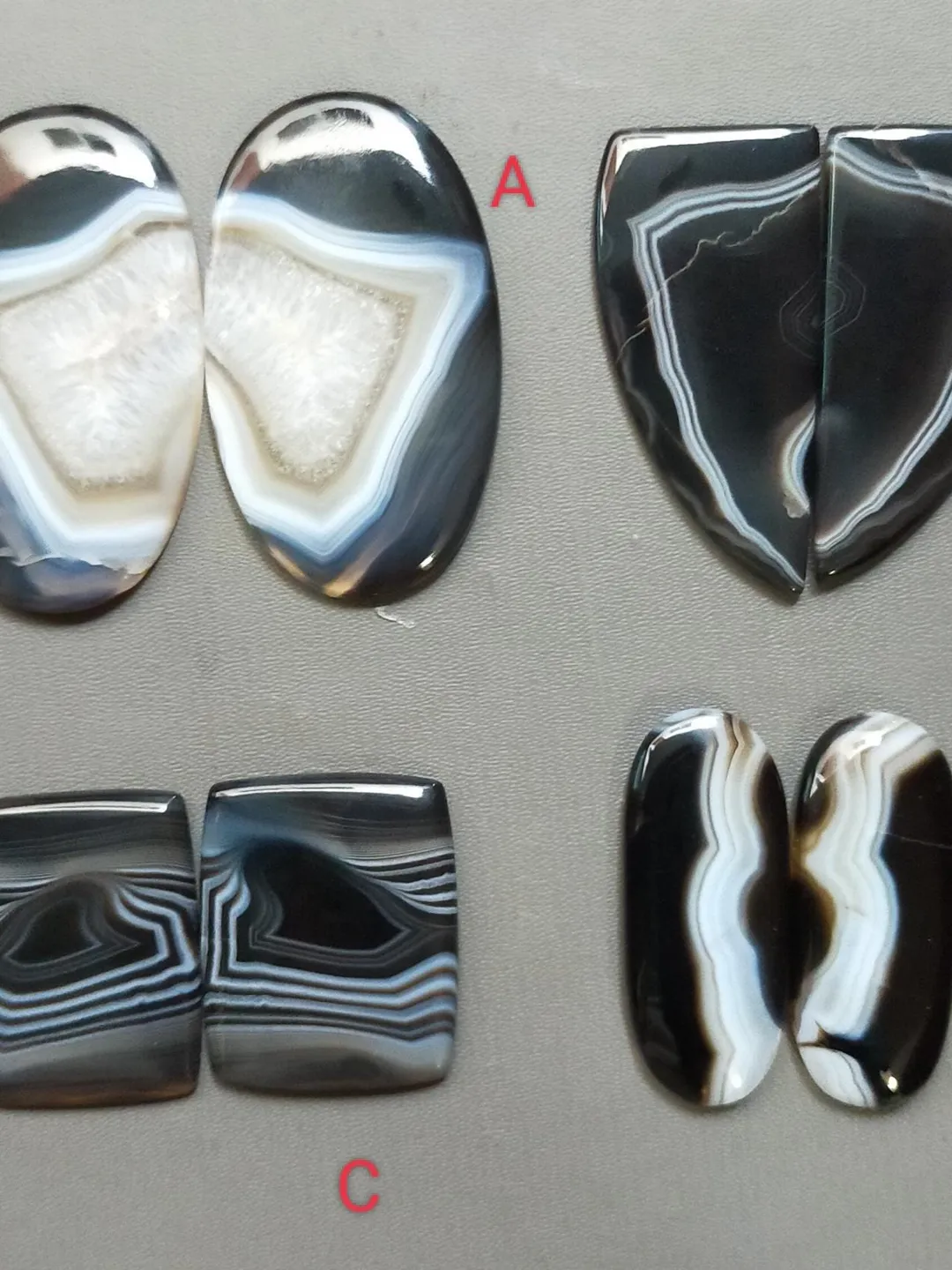 Natural Black Banded Agate Cabochon: Handmade Gemstone