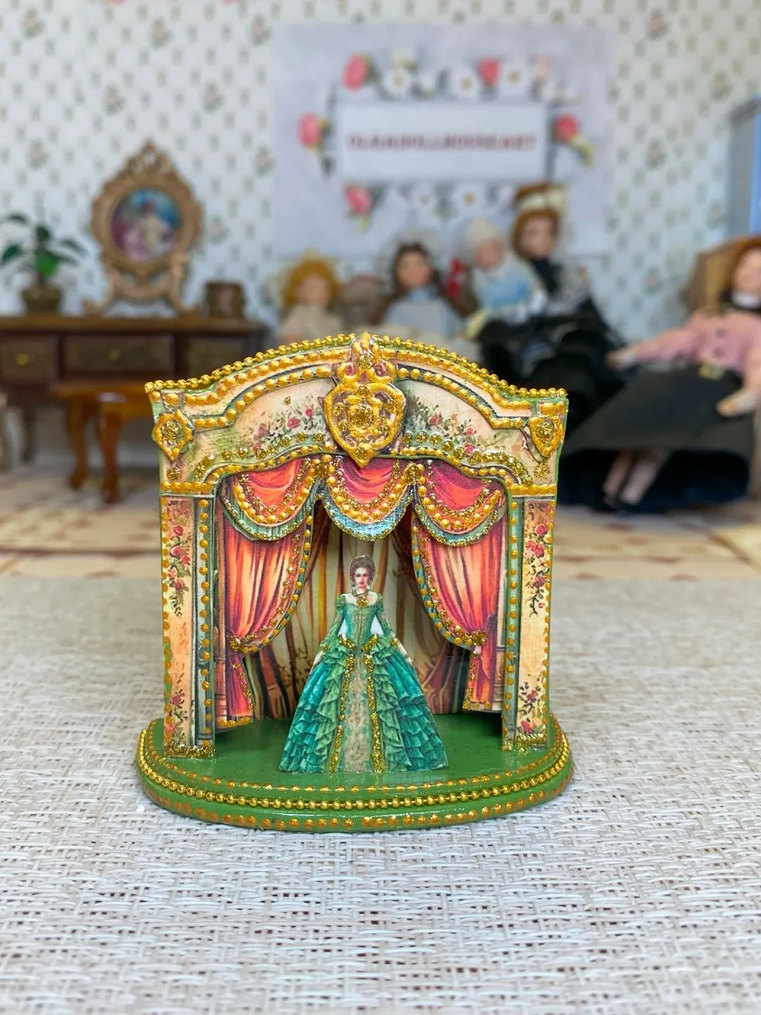 Puppet theater. Vintage puppet theater. Theater for a dollhouse. 1:12 ...