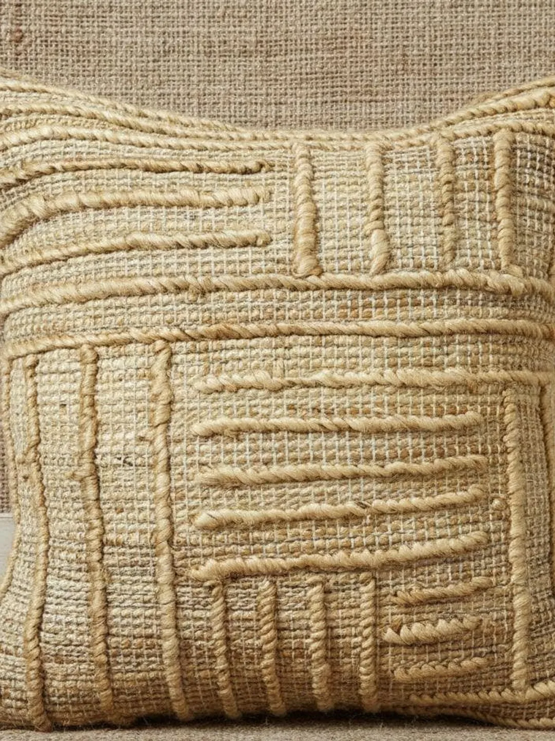 Handmade Handwoven Natural Jute Pillow Cover | Textured Neutral Boho ...