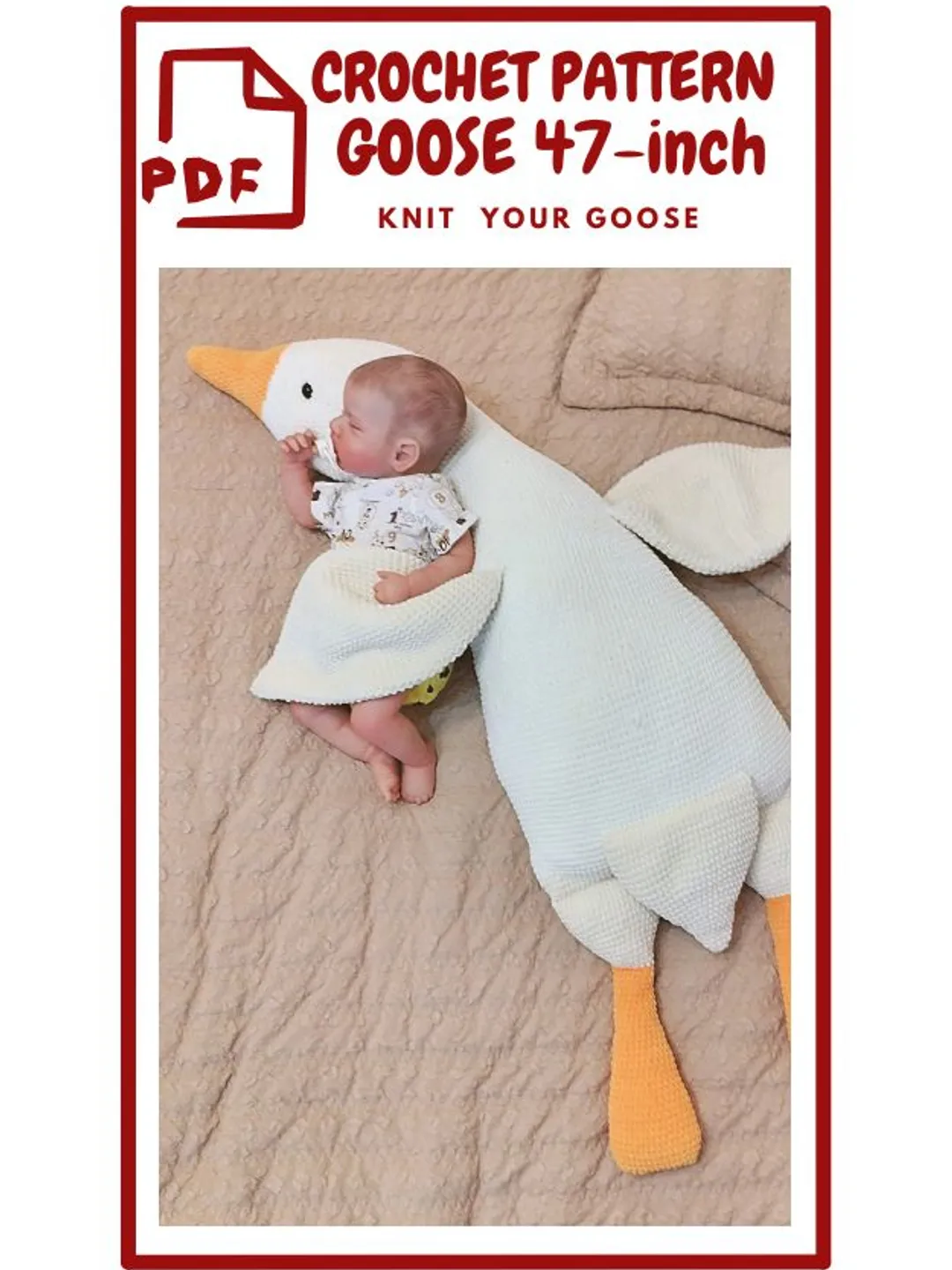 Crochet pattern big Goose 47 inch / Amigurumi Big Goose for Hugs ...