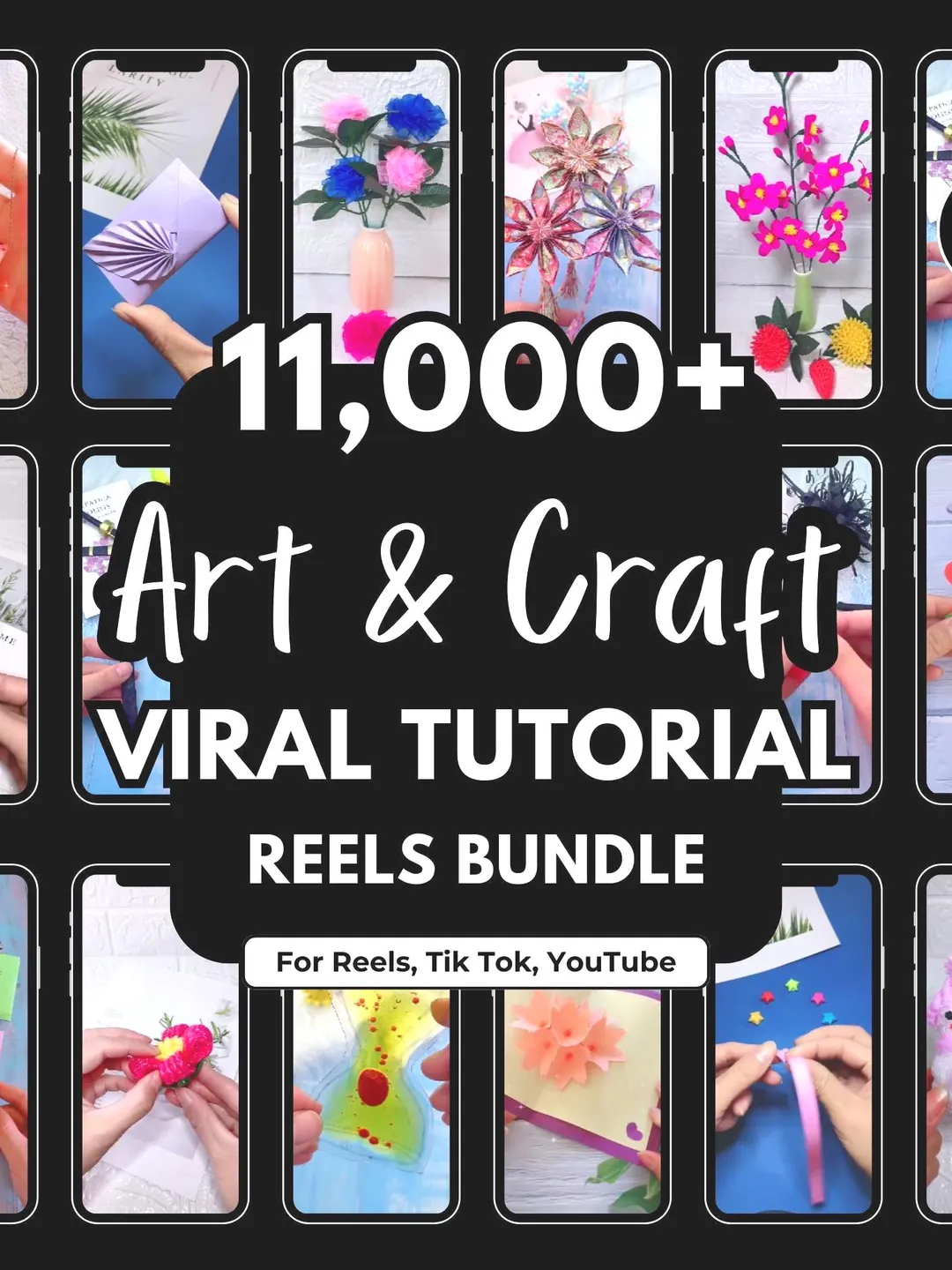 11000+ Art & Craft Viral Tutorial Reels Bundle (PLR, MRR)