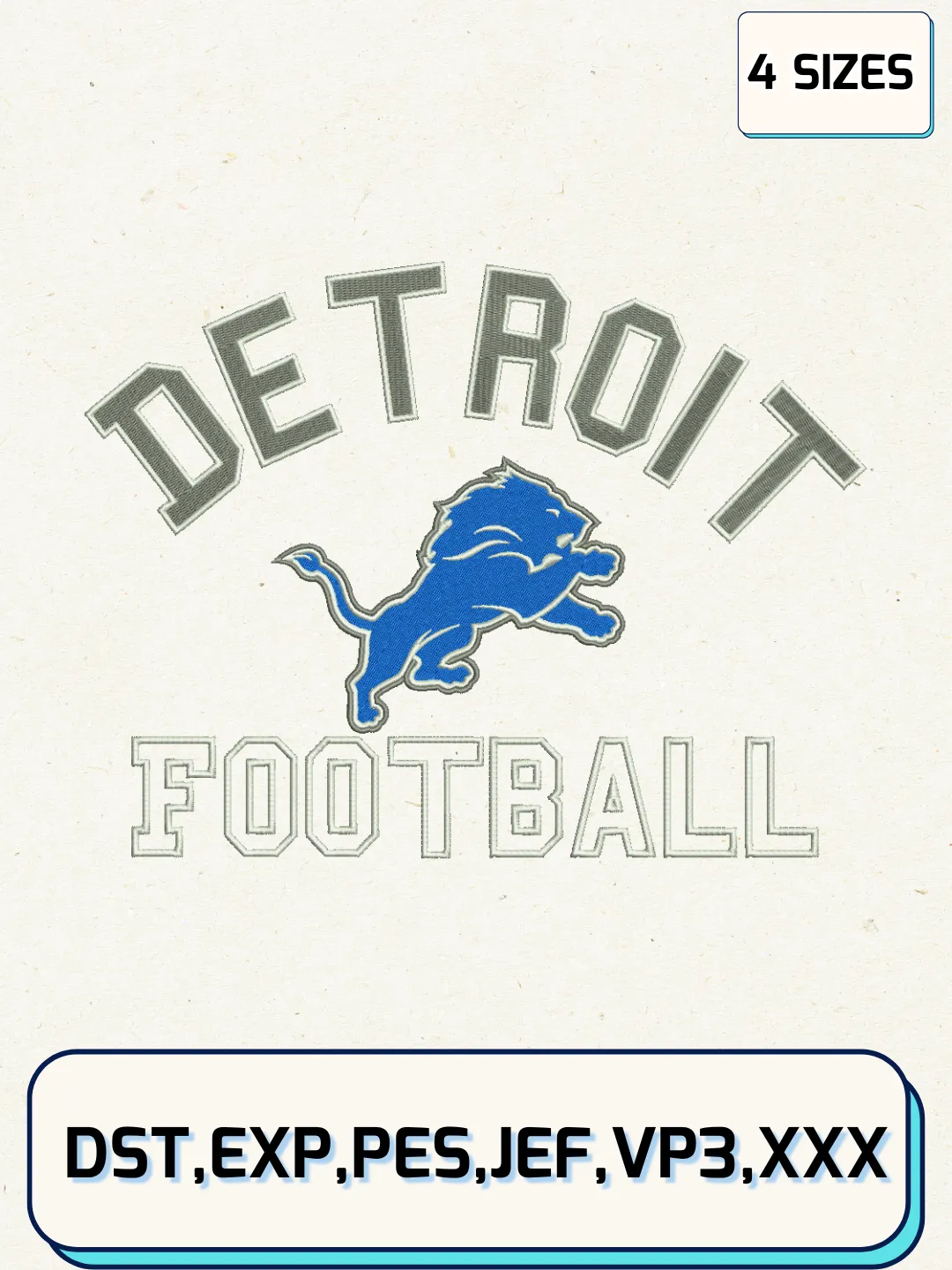 Detroit Lions Helmet Embroidery Designs, NFL Lions, NFL Embroidery ...