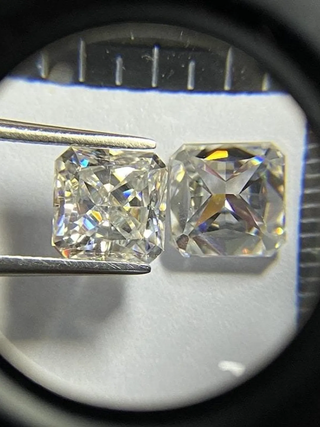Square Radiant Cut White Moissanite: VVS Clarity Loose Gemstone