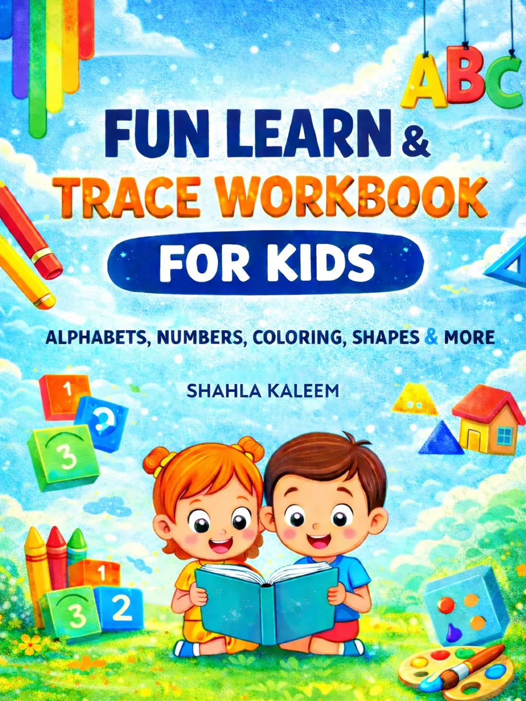 Fun Learn and Trace Workbook – alphabets, numbers, shapes, and more!