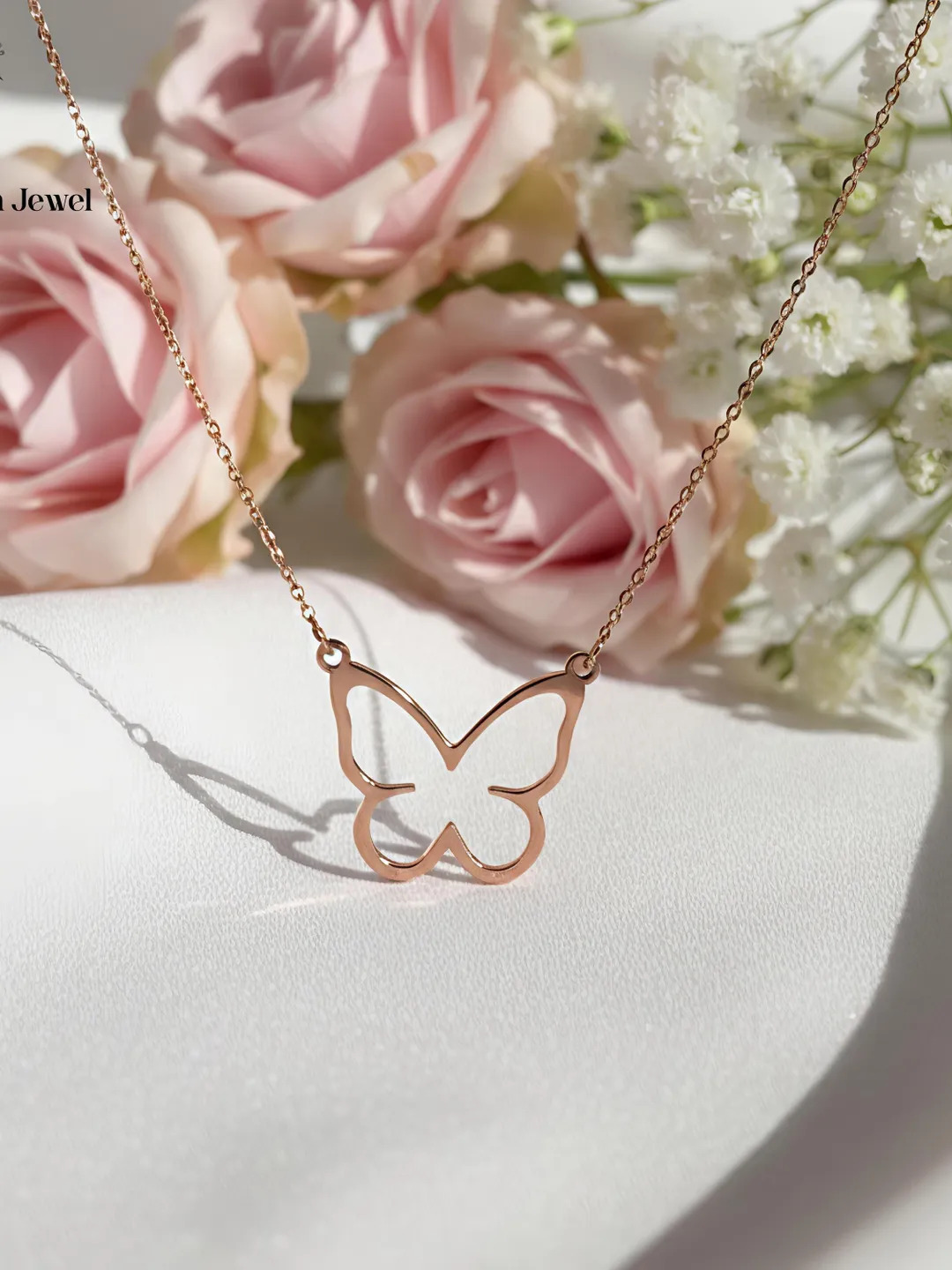 Whimsical Butterfly Pendant - Handmade Sterling Silver Necklace