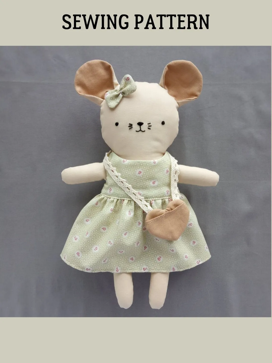 Mouse Doll Sewing Pattern PDF.
