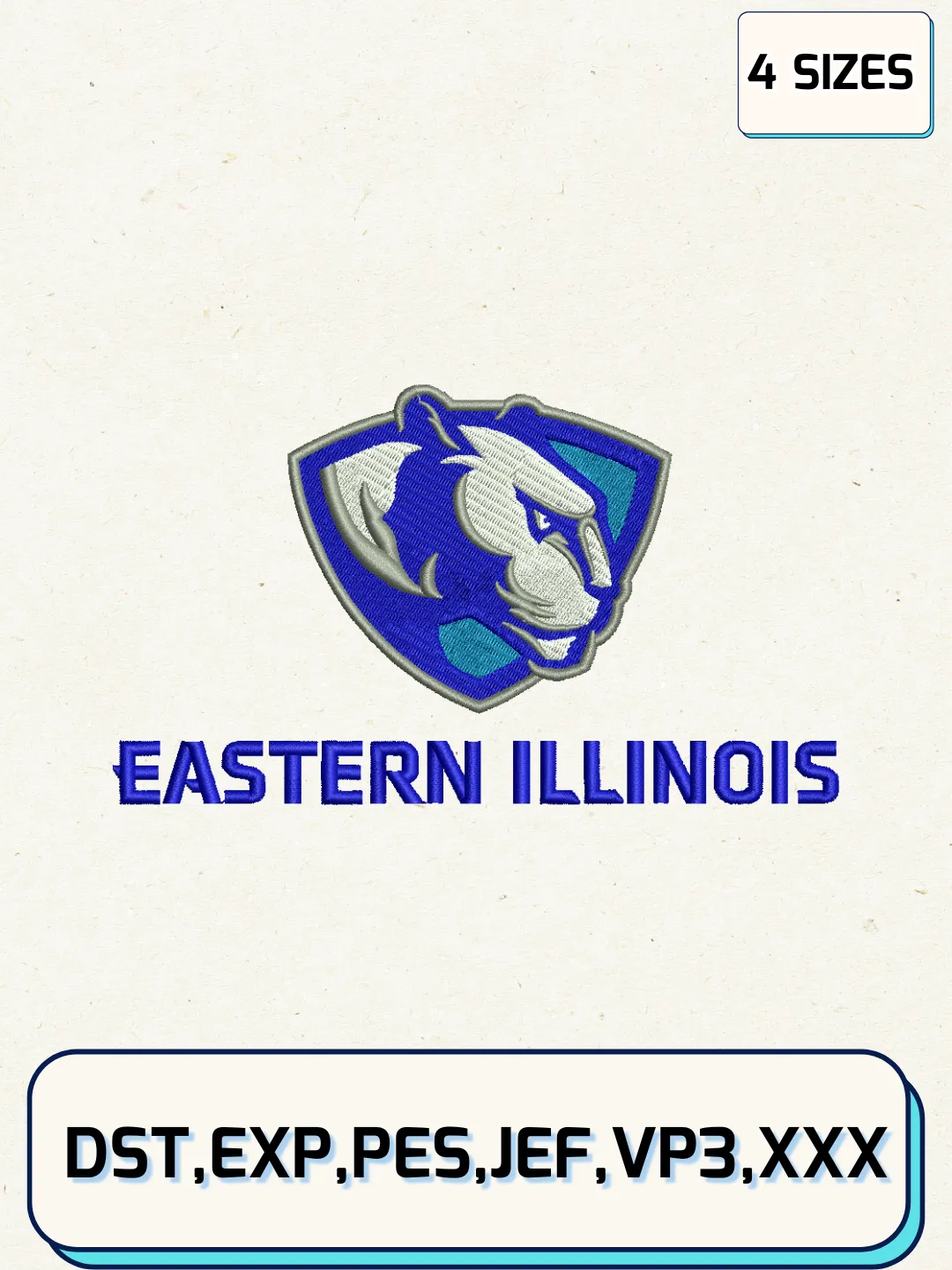 Eastern Illinois Panthers Logos Embroidery Design Files, NCAA Logos ...