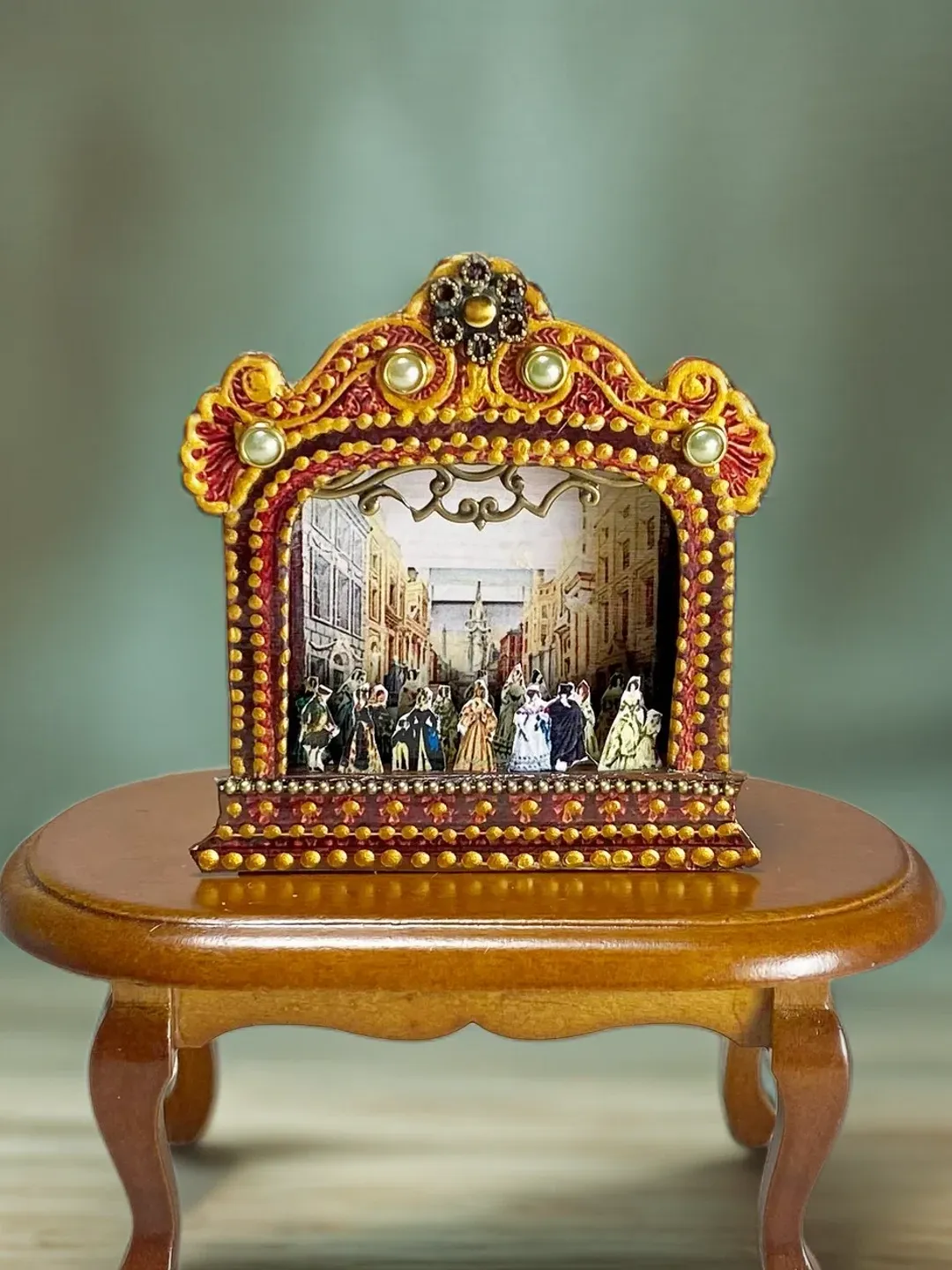 Puppet theater. Theater for a dollhouse. Handmade. Miniature dollhouse ...