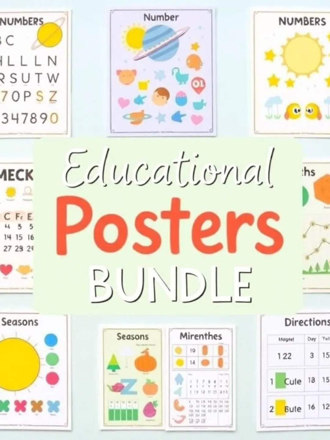 Educational Posters Bundle: Classroom & Homeschool Decor (Digital Download)