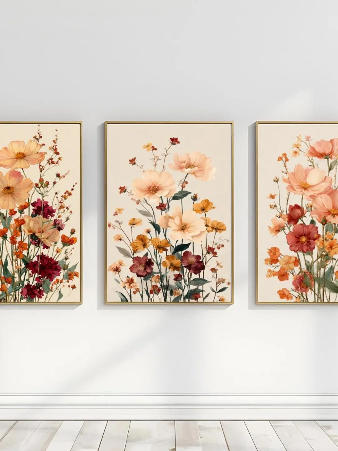 Cottagecore nursery wall art set, baby girl nursery decor ,wildflower ...