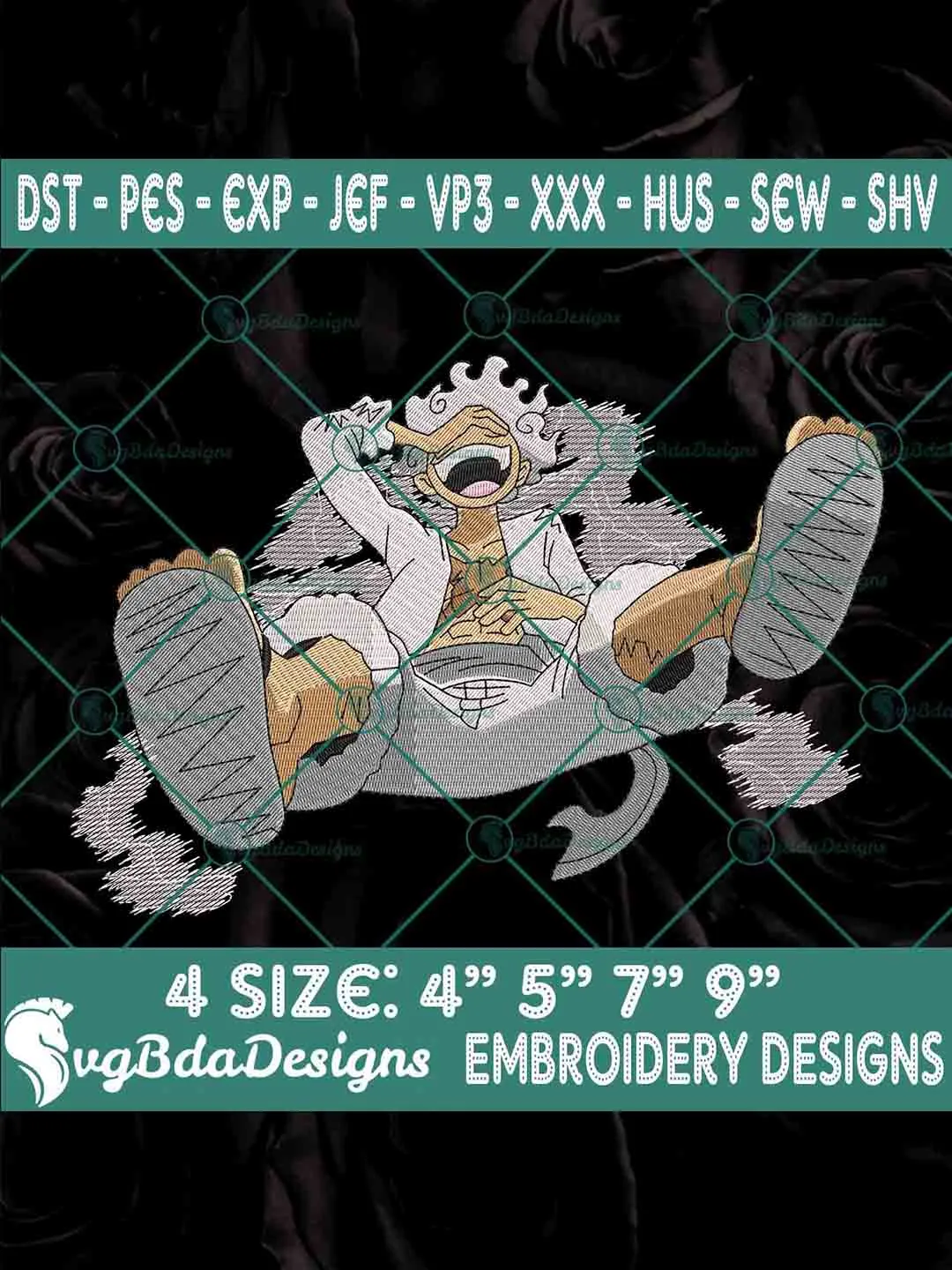Monkey D Luffy Embroidery Design File / One Piece Anime Embroidery ...