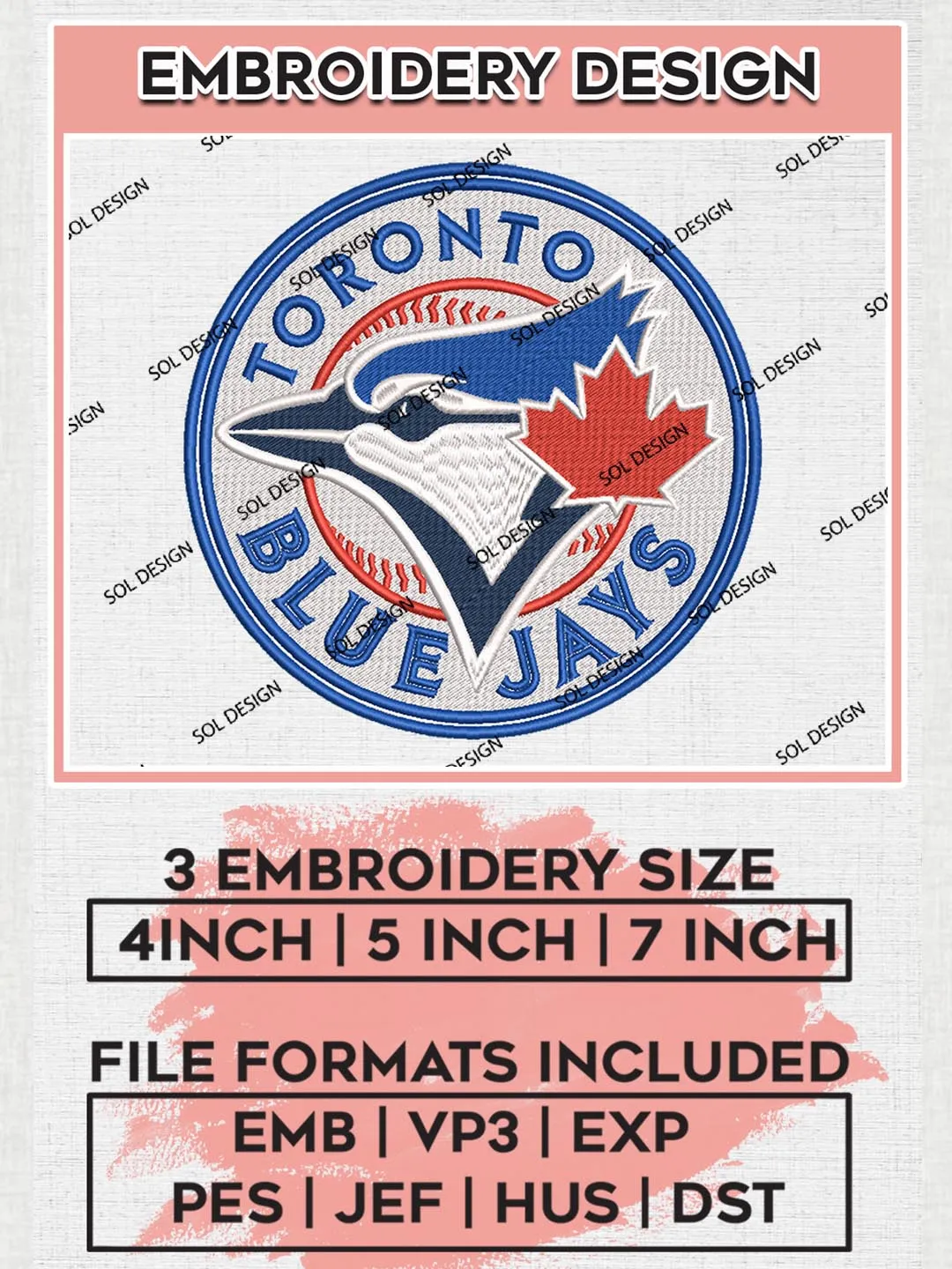 MLB Blue Jays Round Logo Embroidery Files, MLB Toronto Blue Jays Team ...