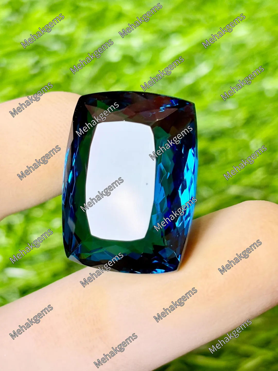 65 Ct London Blue Topaz Cushion Cut Gemstone for Statement Jewelry