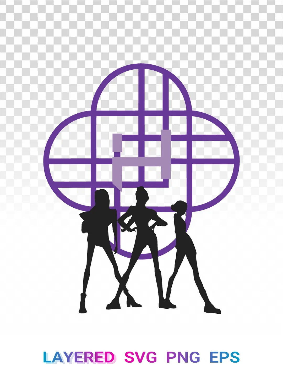 Kpop 🎤 Girls SVG, Huntrix Logo PNG, Girl Group Silhouette