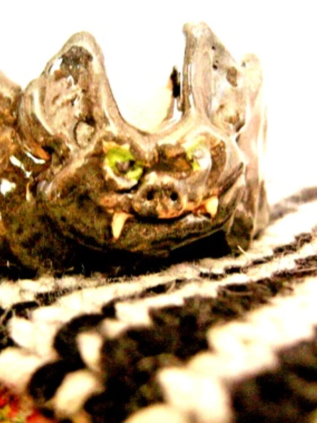 Ceramic pipe Bat with knitted bag. Gothic Smoking Pipe Tobacco