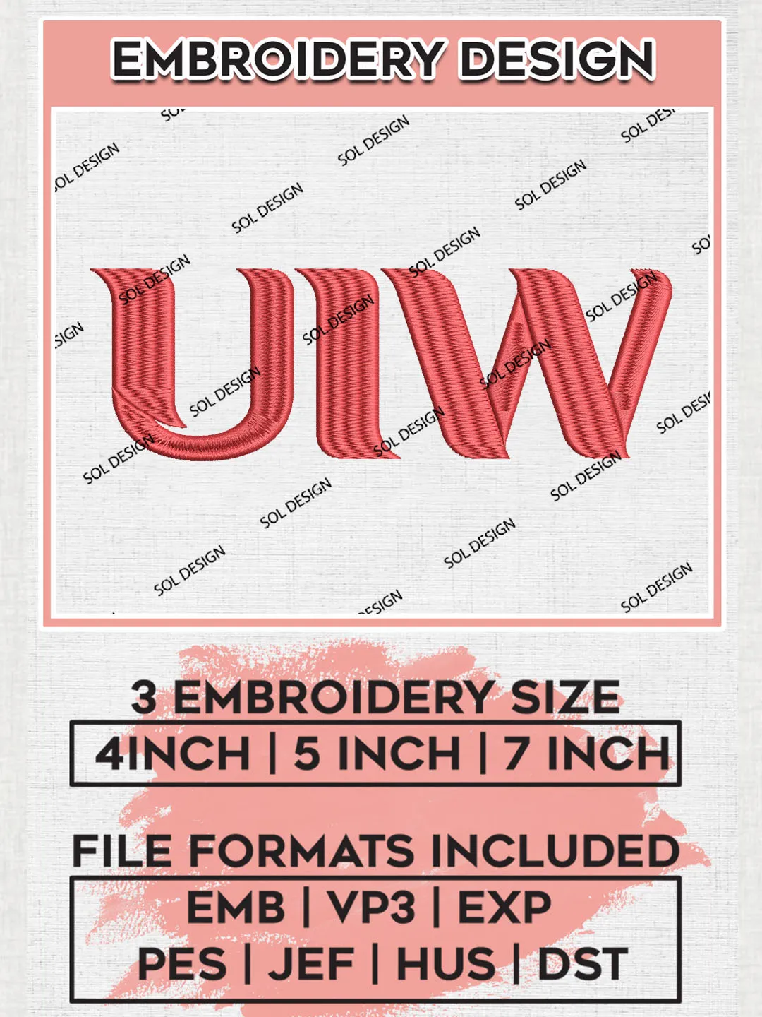 UIW Cardinals Team Logo Embroidery Design Files, NCAA Incarnate Word ...