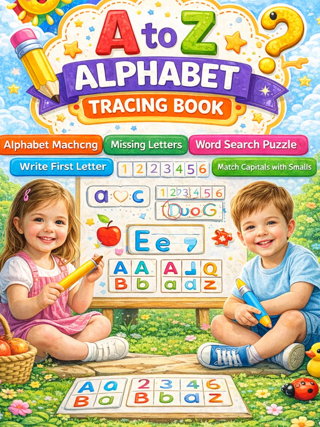 Alphabet Tracing Worksheets A to Z Printable | Preschool Kindergarten ...