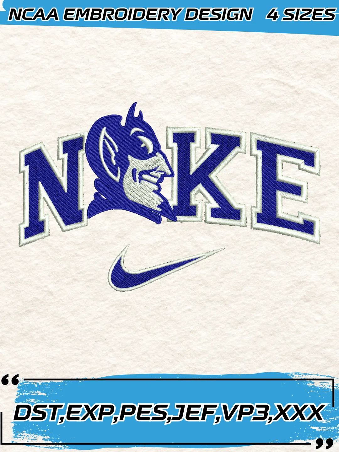Nike Duke Blue Devils Embroidery Design,NCAA Logo Embroidery Design ...