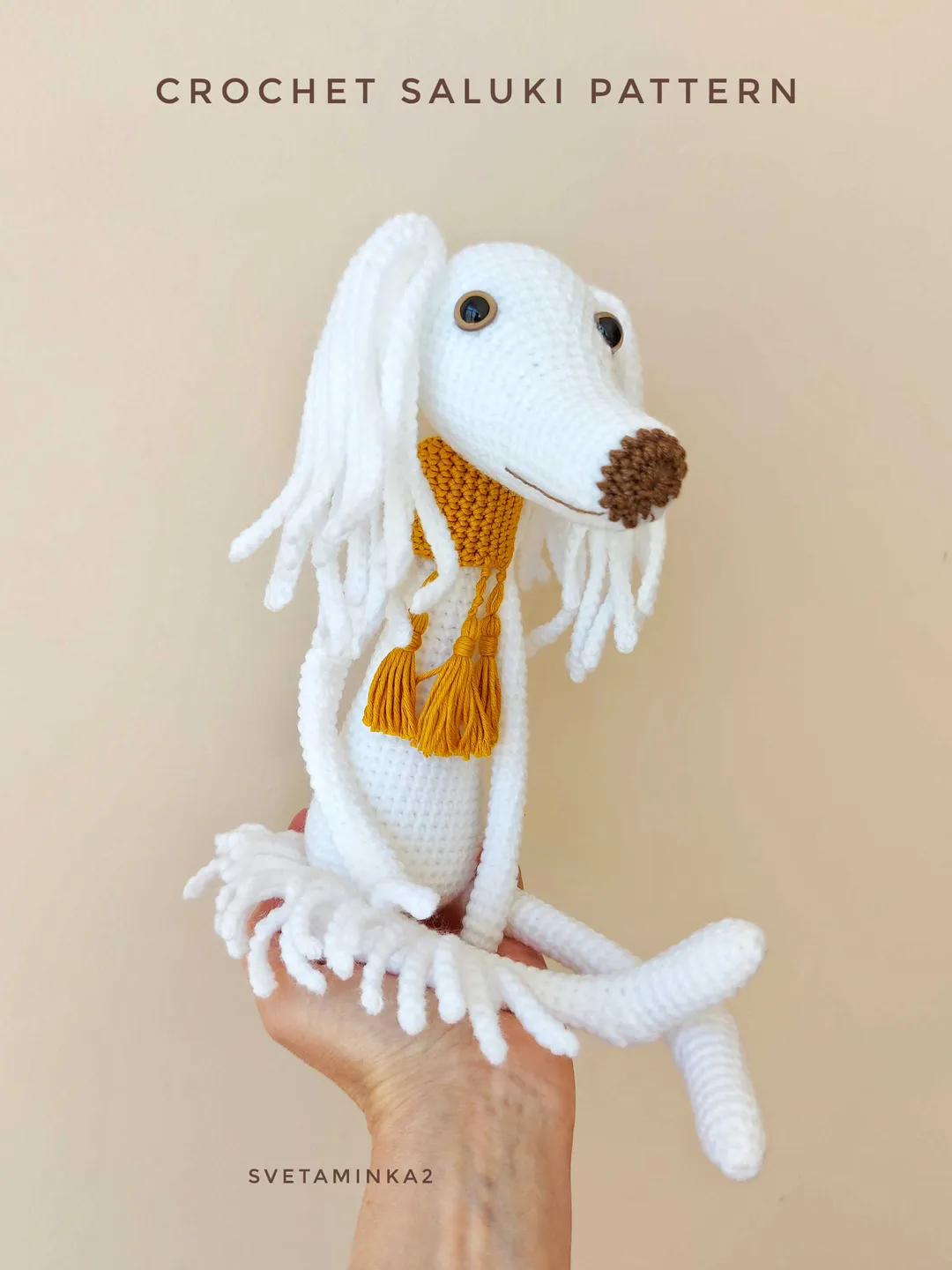 Saluki Crochet Dog Pattern Amigurumi Persian Greyhound Arabian Hound ...