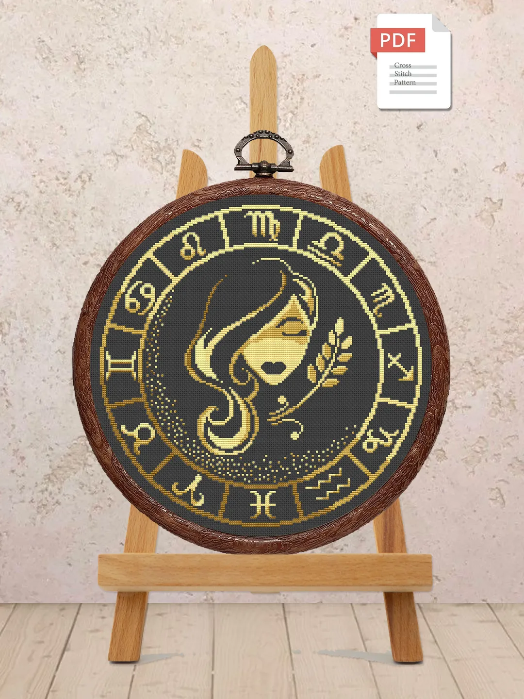 Virgo Cross Stitch Pattern, Zodiac Cross Stitch, Embroidery Zodiac ...