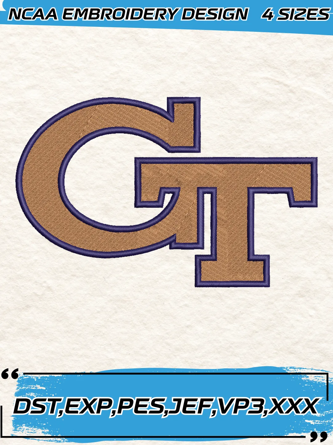 Georgia Tech Yellow Jackets Logo Embroidery Design,NCAA Logo Embroidery ...