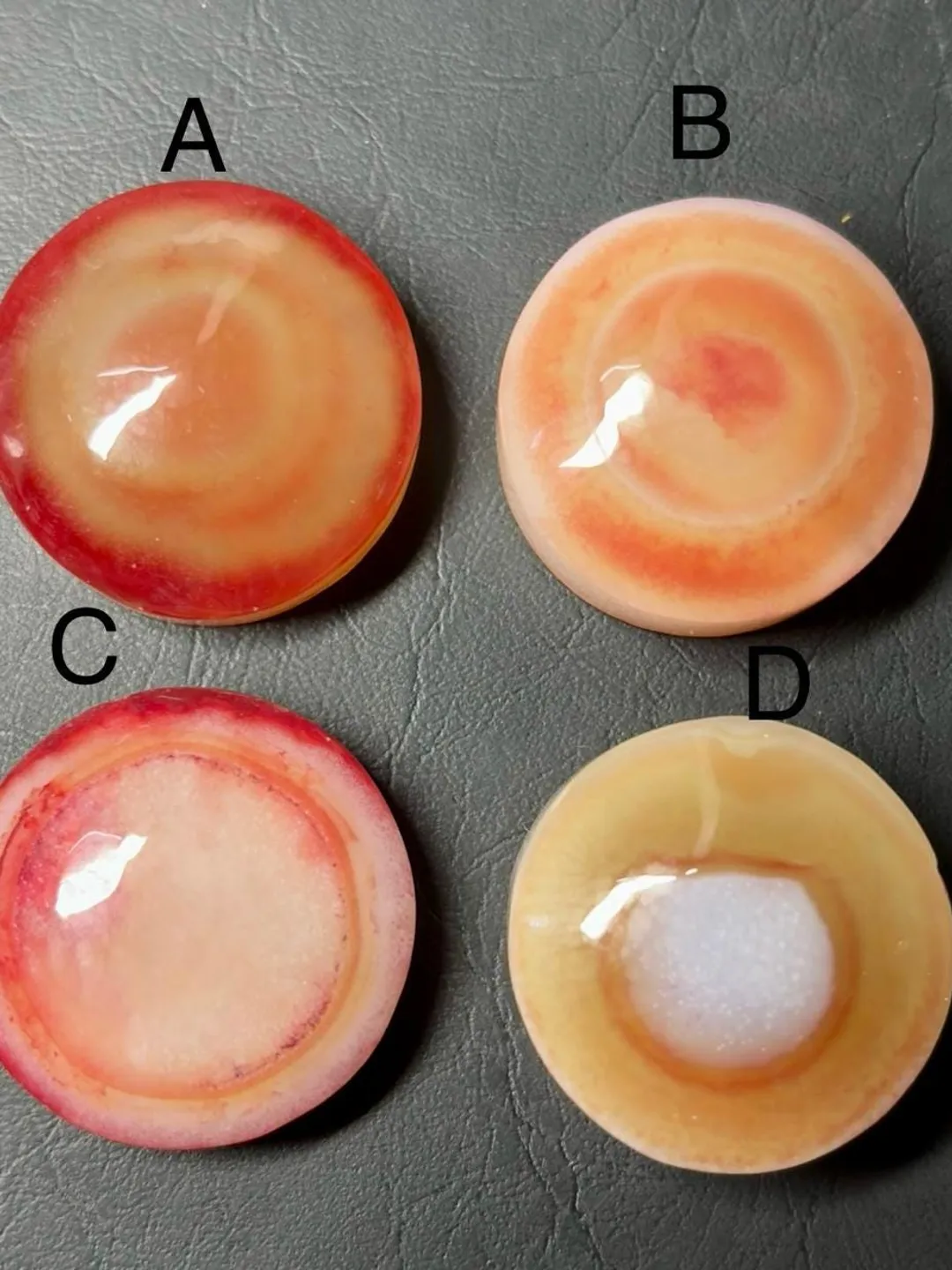 Natural Rad banded Agate Eyes Gemston Hendmend Cebochon Eyes