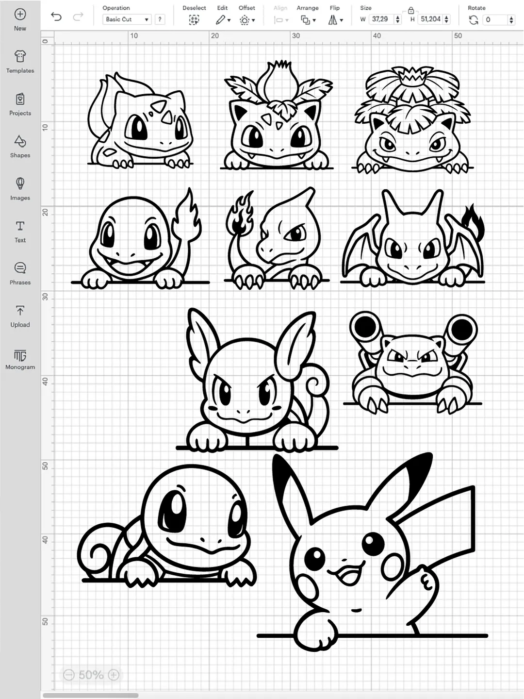 Pokemon Peeker SVG, Pikachu PNG, Charizard Clipart, Cricut ⚡️