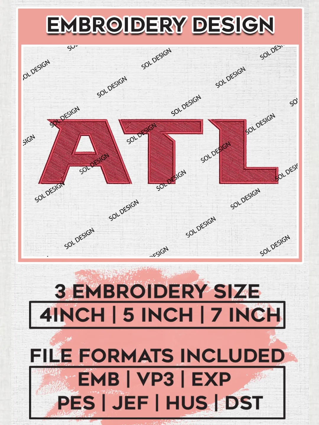 NFL Atlanta Falcons Wordmark Logo Embroidery Design Files, NFL Falcons ...