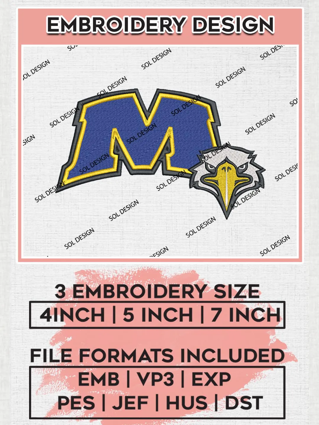 Morehead State Eagles NCAA Team Logo Machine Embroidery Design, NCAA ...