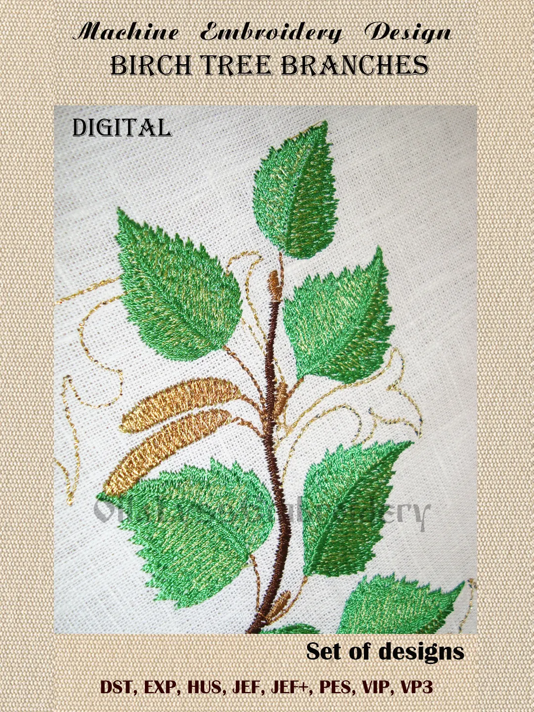 Birch Tree Branches set of embroidery designs